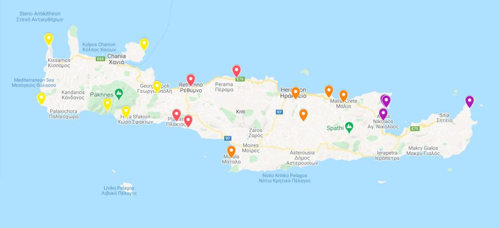 Cartes et Plans de la Crète à Enregistrer ou Imprimer